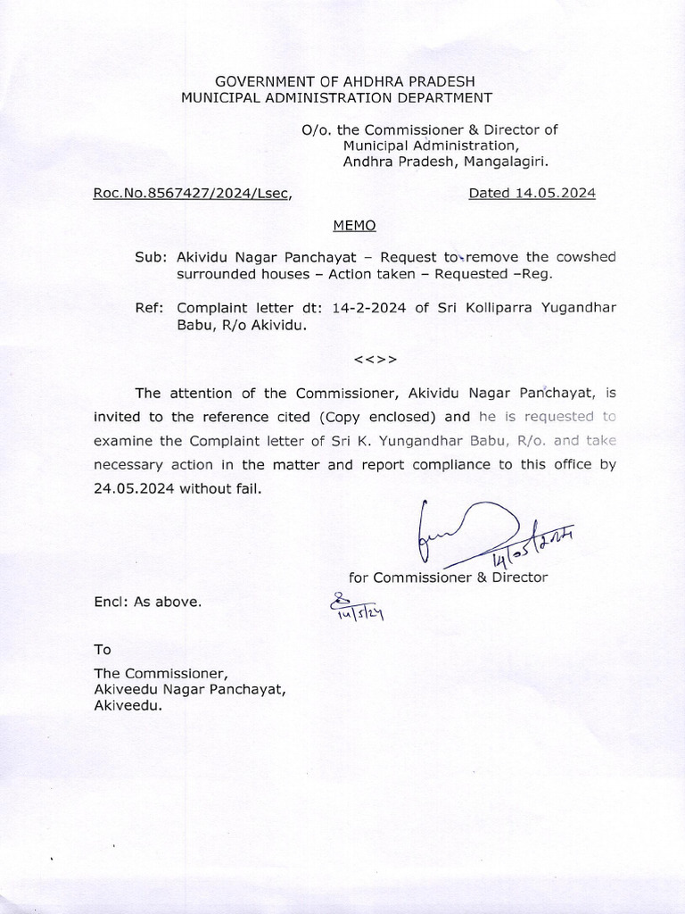 Memo to Akiveedu | PDF