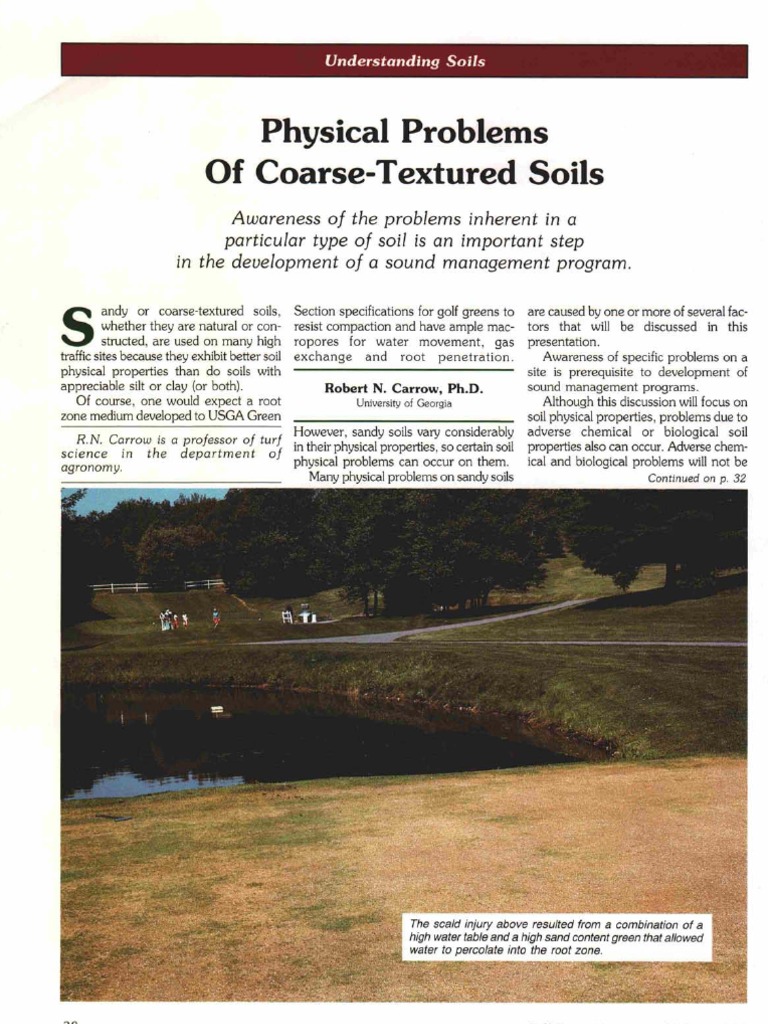 Physical Problems of Coarse-Textured Soils | PDF | Sand | Loam
