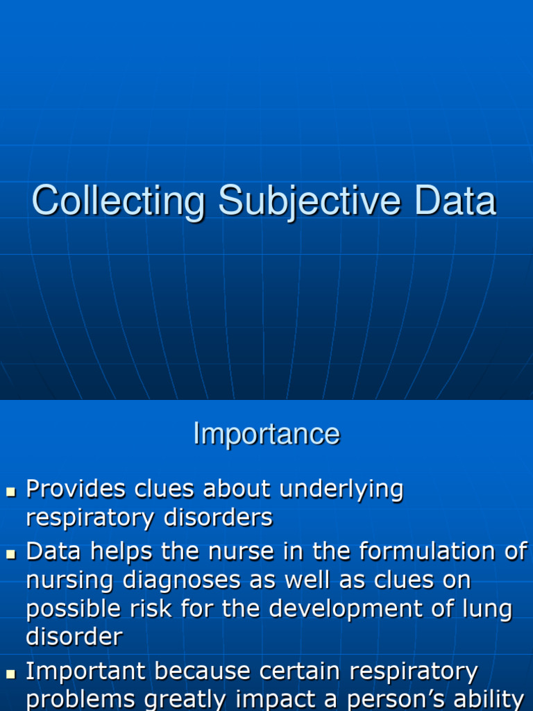 Collecting Subjective Data | Download Free PDF | Cough | Respiratory ...