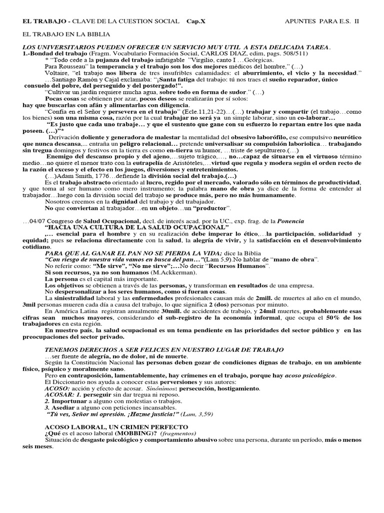 Adrián Aguirre - CAP.X EL TRABAJO Clave de La Cuest - Social | PDF ...