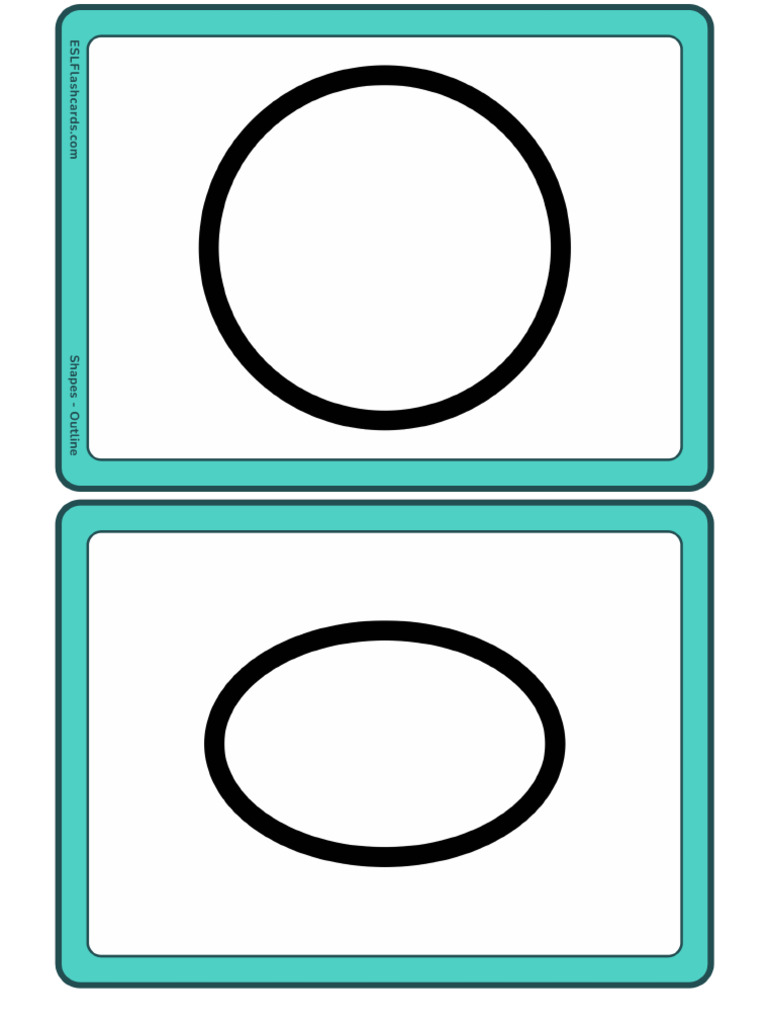 Shapes Outline Medium Flashcards | PDF