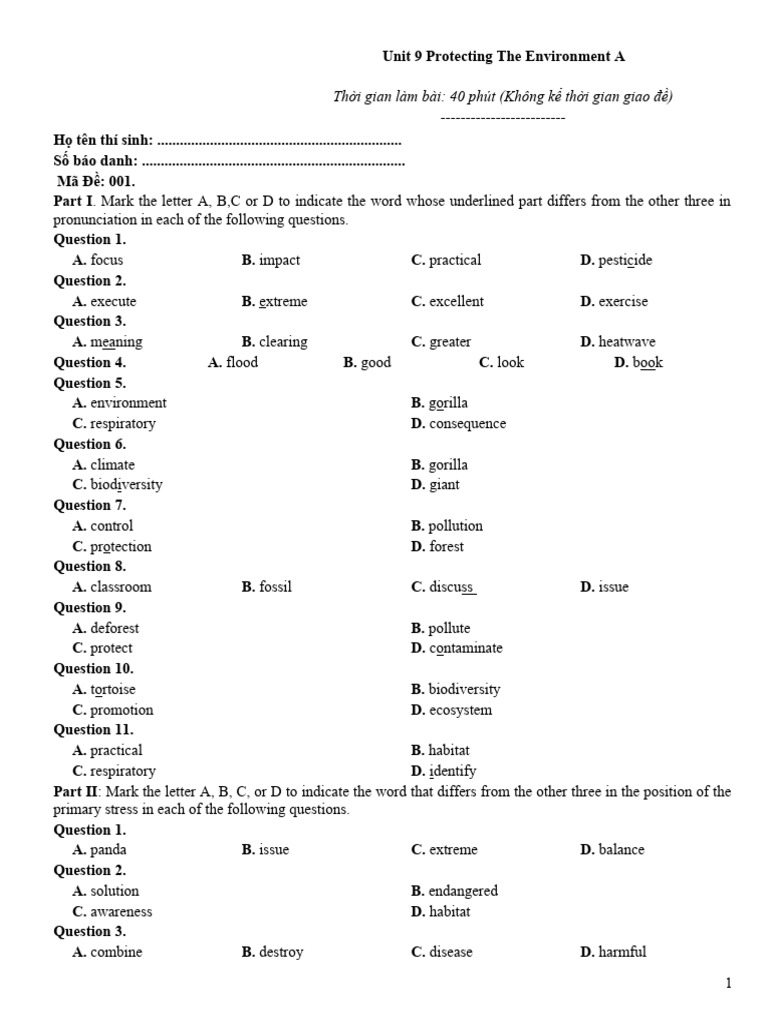 Environmental Protection Quiz Questions | PDF | Natural Environment ...