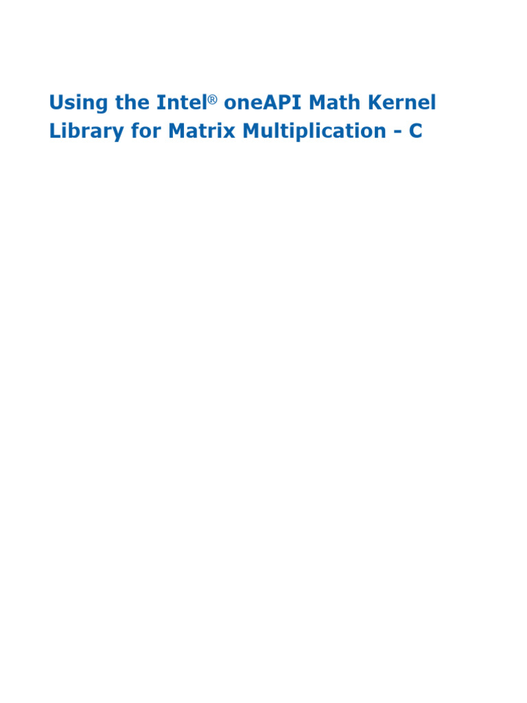 Onemkl - Tutorial C - 2021.4 758506 758507 | PDF | Matrix (Mathematics) | Copyright