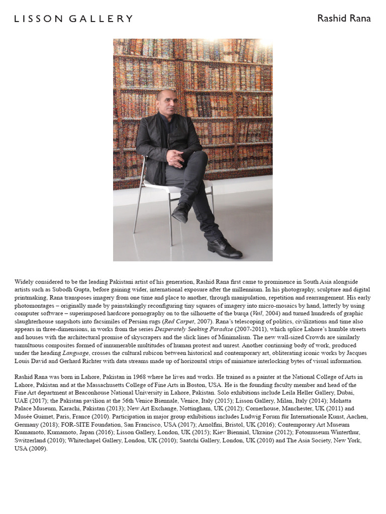 Rashid Rana Biography | PDF | The Arts