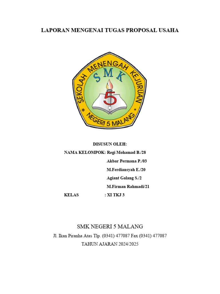 Laporan Mengenai Tugas Proposal Usaha | PDF