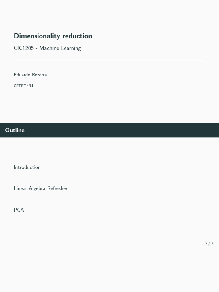 MLXX (Dimensionality Reduction) - 1 | PDF | Principal Component Analysis | Eigenvalues And ...