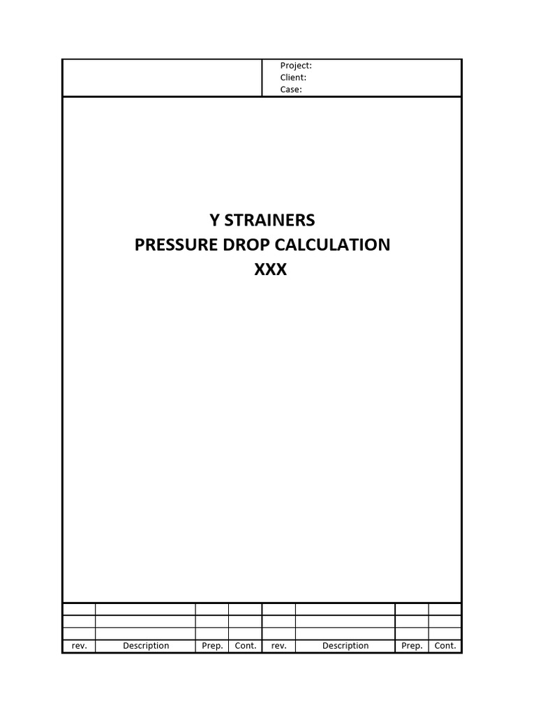 Y Strainer Calculation Sheet 2 | PDF