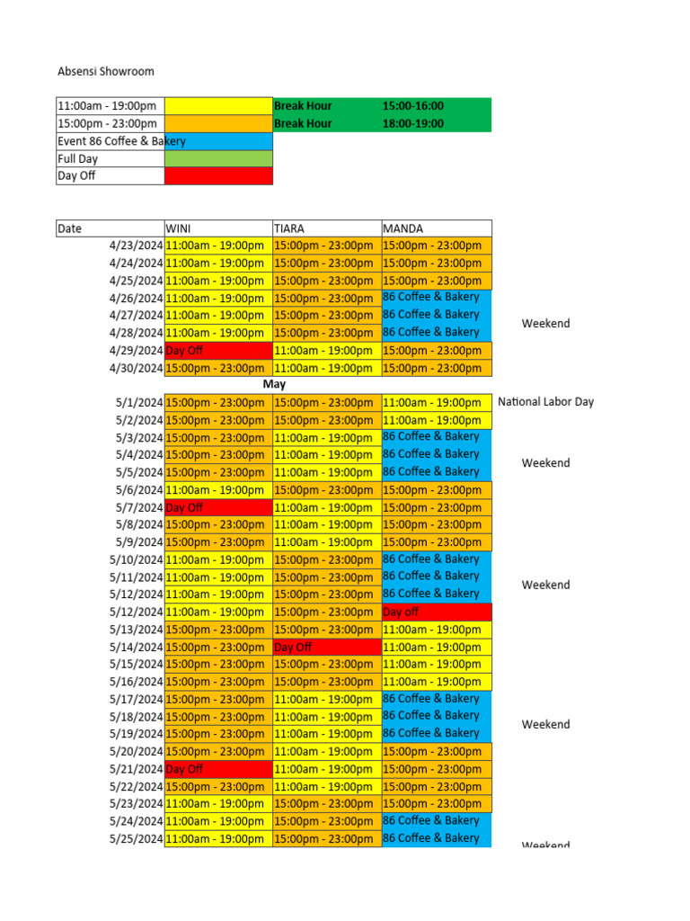 Contoh Form Absensi Karyawan | PDF