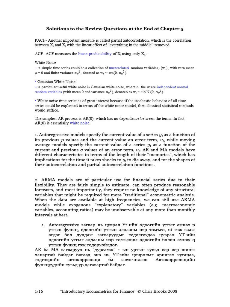 Chapter5 Solutions | PDF | Autoregressive Model | Autocorrelation