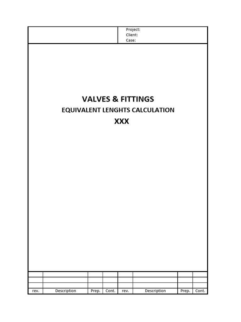 Valves & Fittings Equivalent Lengths Guide | PDF | Valve | Hydraulics