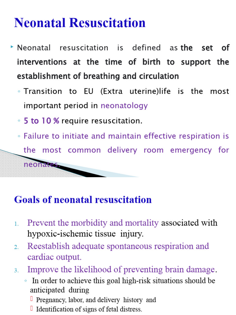 Neonatal Resuscitation | PDF | Preterm Birth | Cardiopulmonary ...