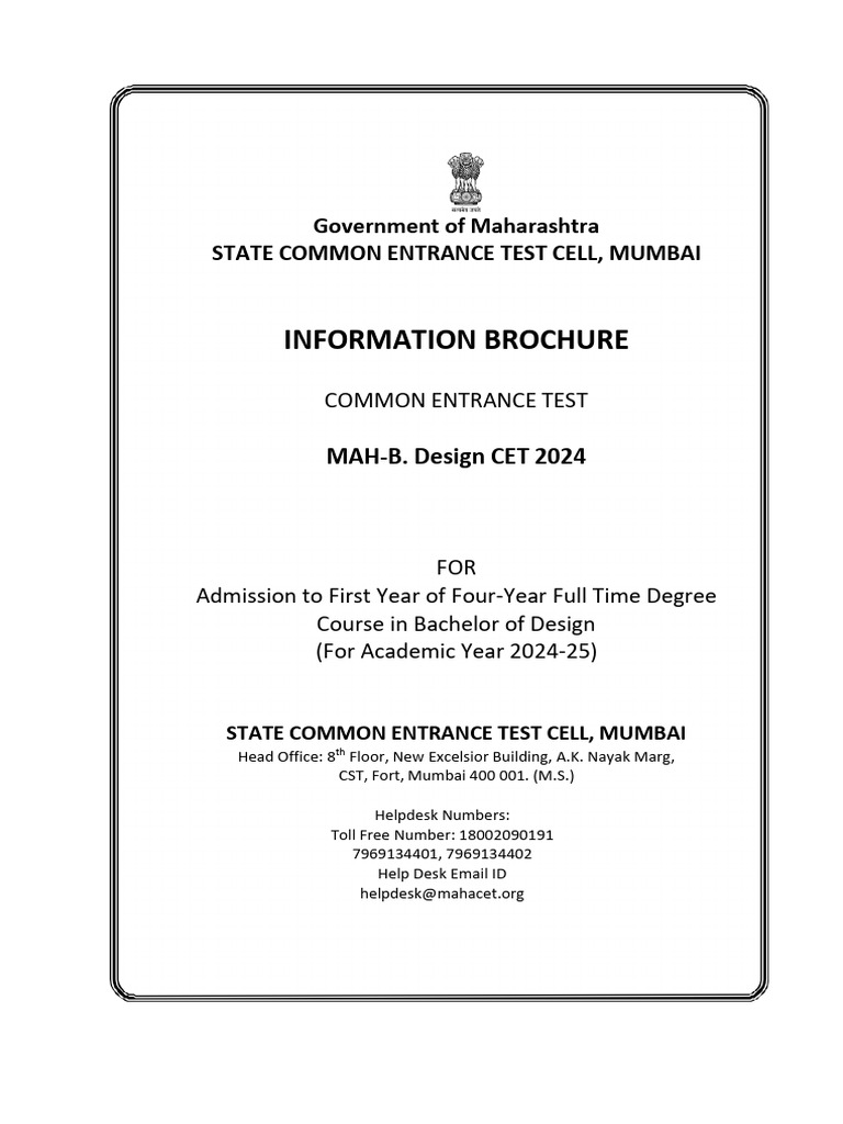 Mah Cet B. Design | PDF