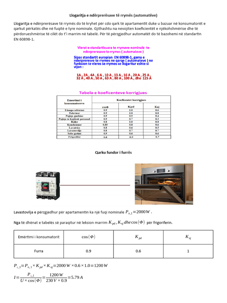 Llogaritjet e Automateve Dhe Percjellesave - Elektroteknike | PDF
