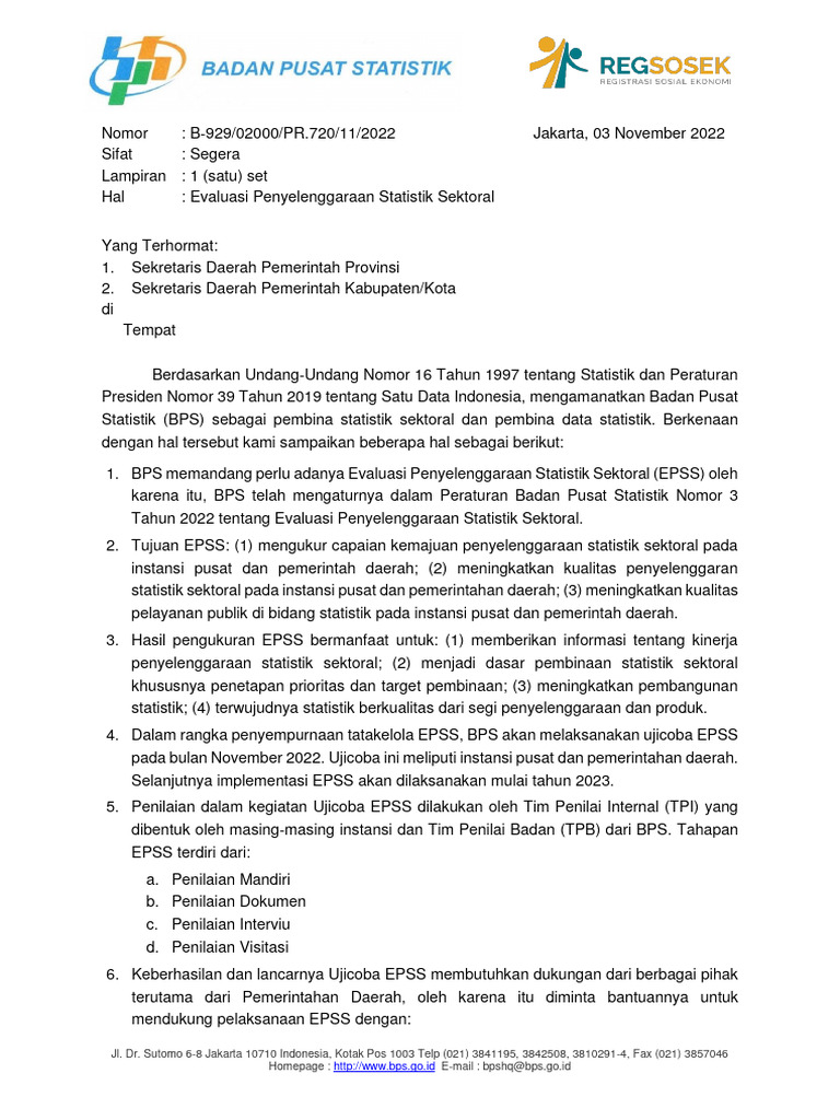 Evaluasi Statistik Sektoral 2022 BPS | PDF