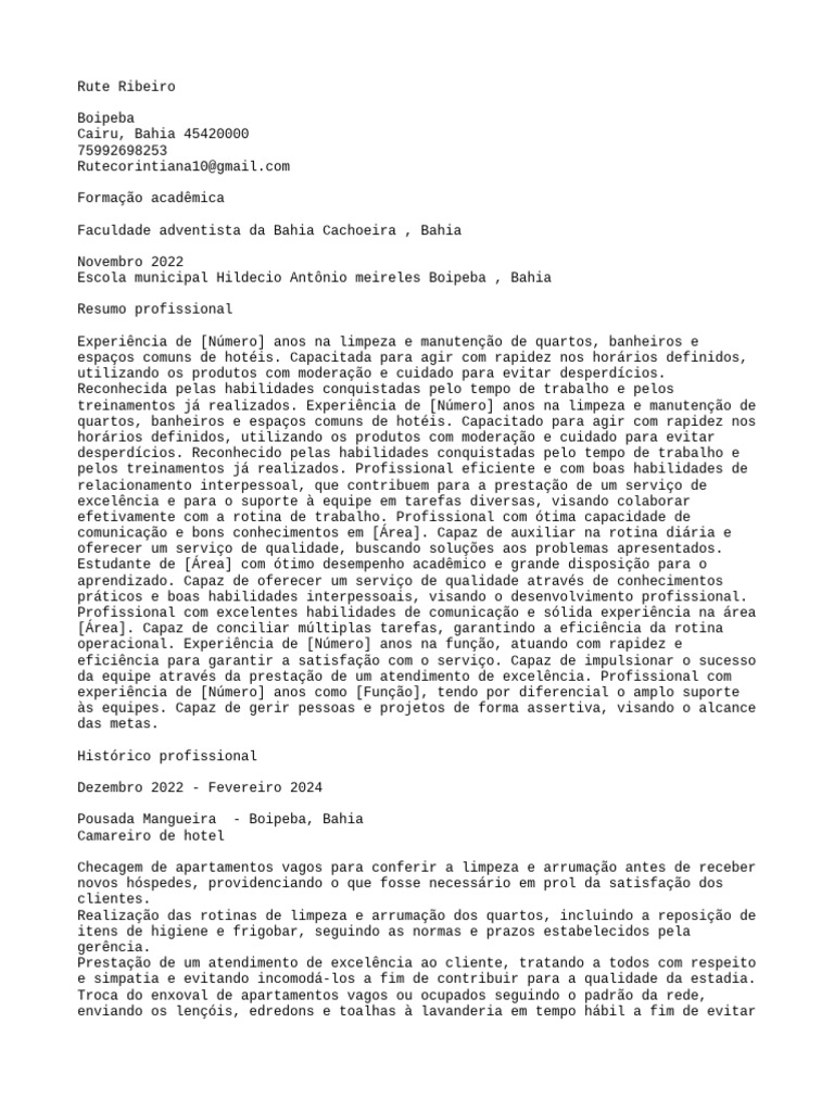 Rute Ribeiro Curriculo 2 | PDF | Comunicação