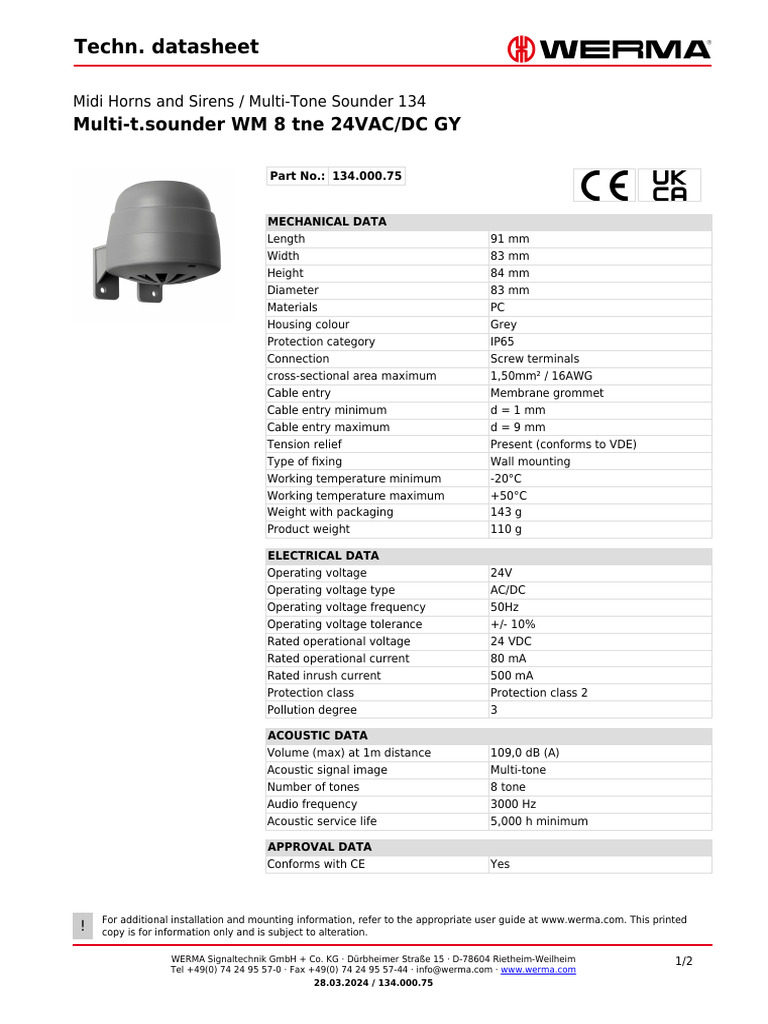 Werma Techn. Datasheet 1-13400075 | PDF | Electrical Engineering ... Werma Techn. Datasheet 1-13400075 | PDF | Electrical Engineering ...