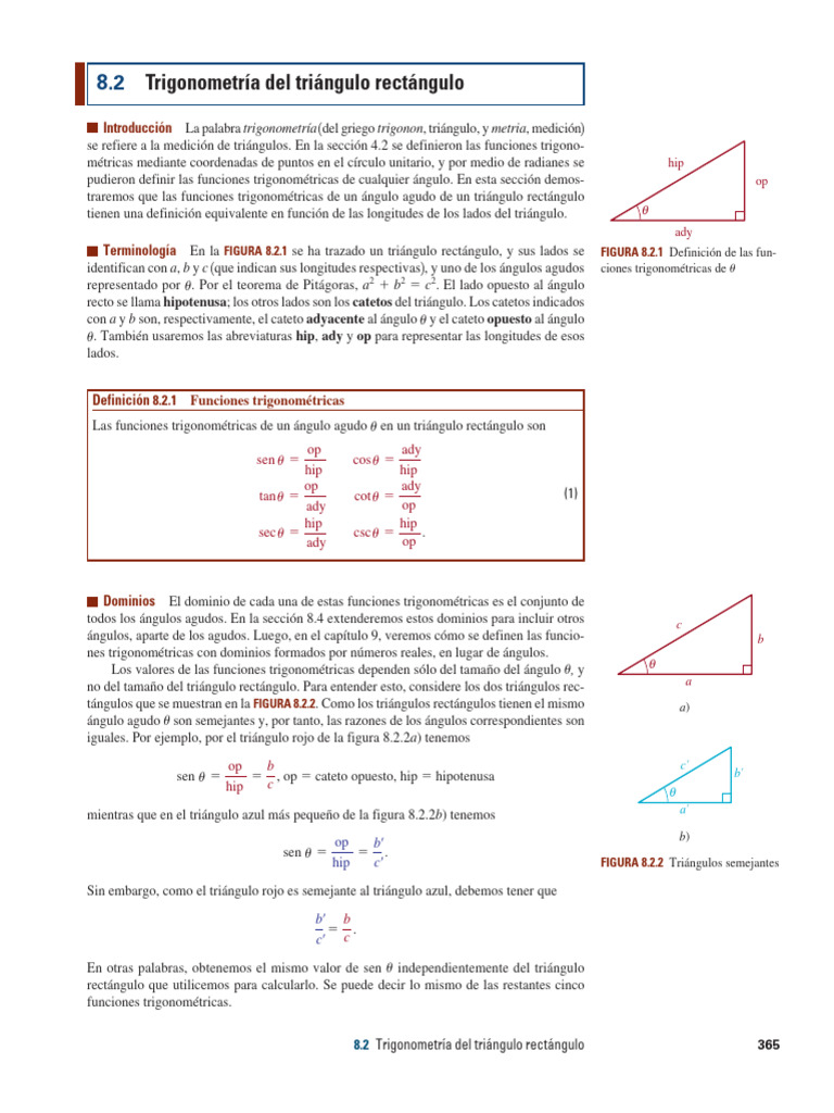 Funciones Trigonométricas en Triángulos Rectángulos | PDF | Funciones trigonométricas | Triángulo