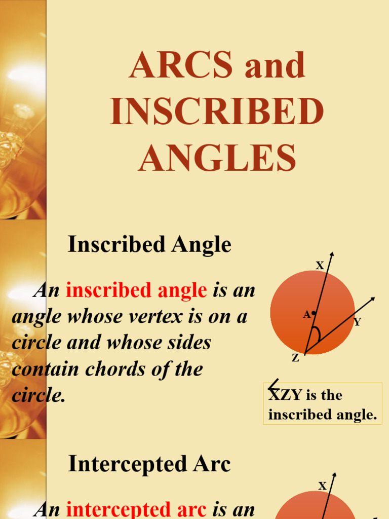 Arcs and Inscribed Angles | PDF | Angle | Circle