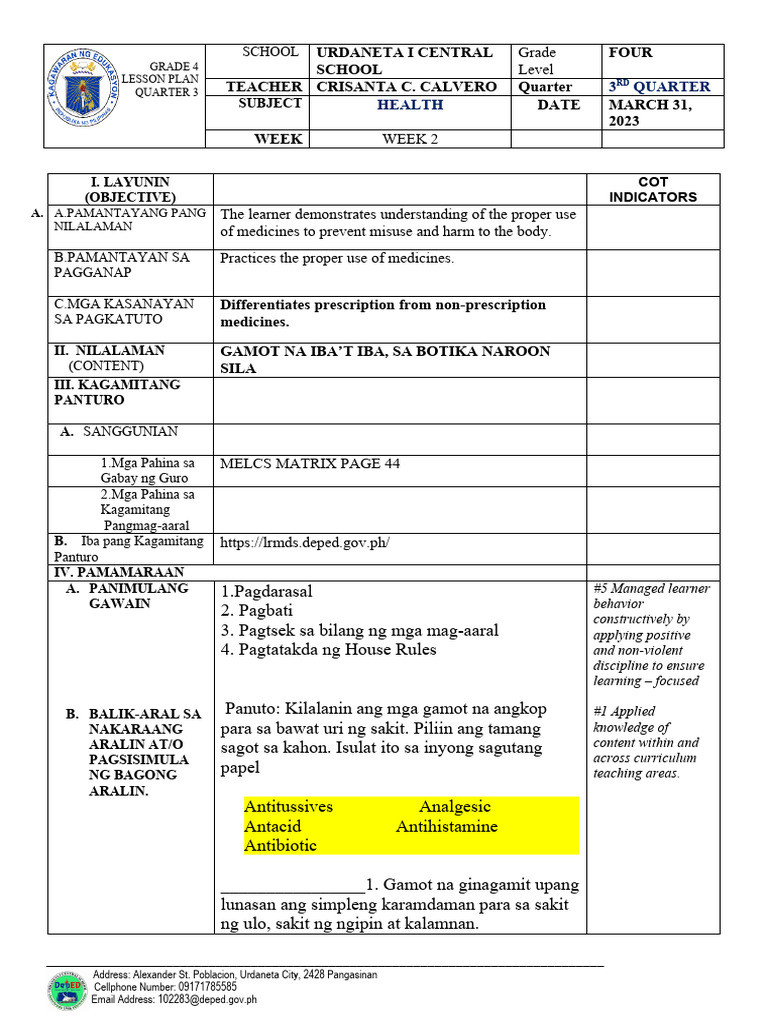 DLP Cot Crisanta Health 4 | PDF