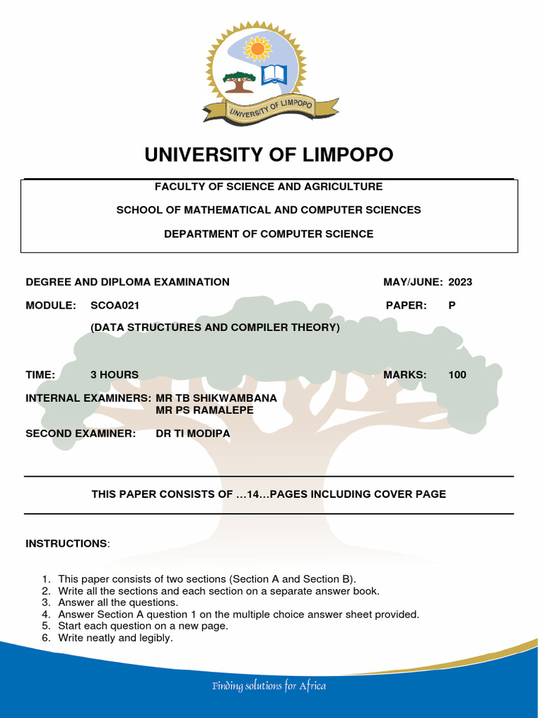 SCOA021 Main Exam Paper 2023 | PDF | Time Complexity | Computing