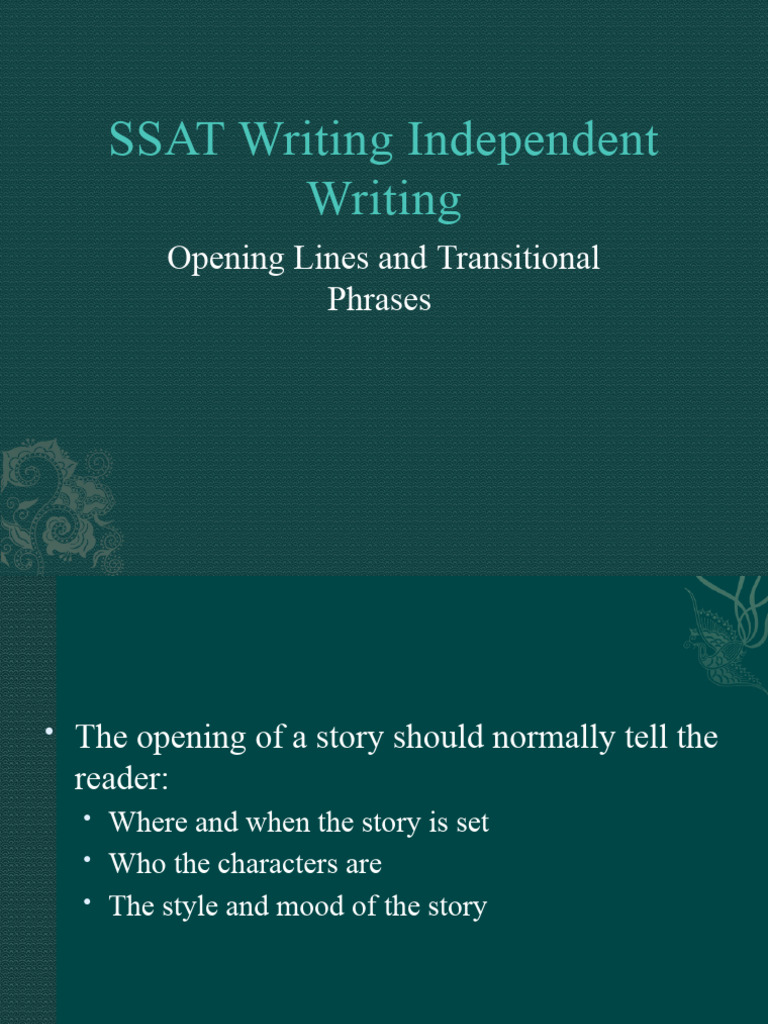3.0 SSAT Independent Writing | PDF | Phrase