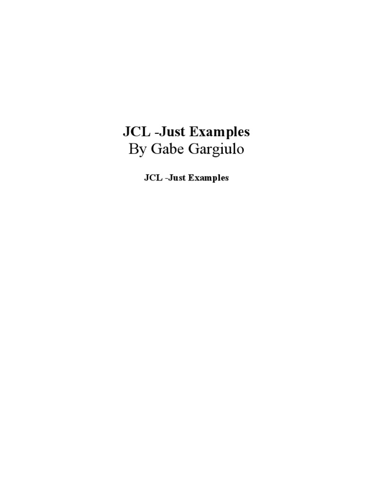 Jcl Examples Pdf Proprietary Software Software