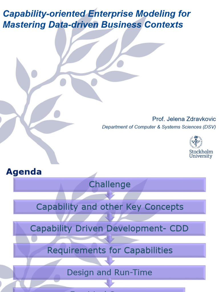 Capability-Oriented Enterprise Modeling For Mastering Data-Driven ...