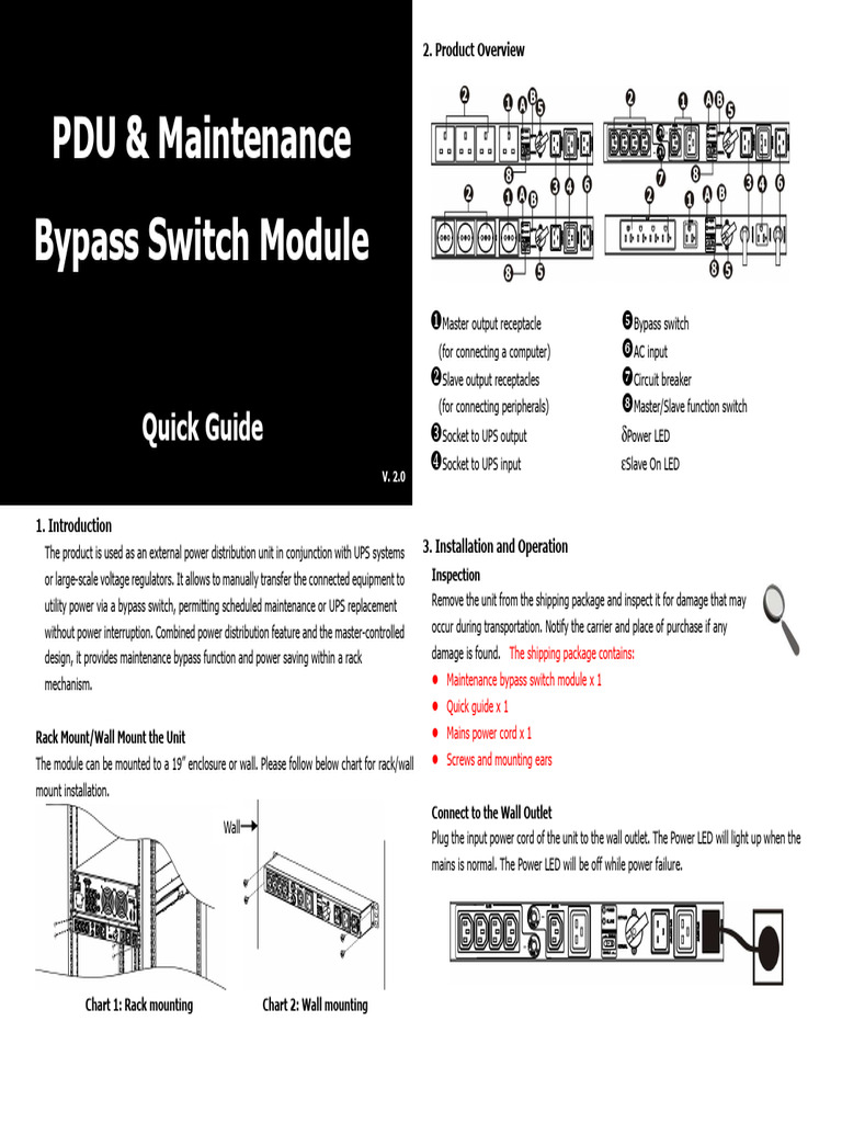 MBS Rack 1 3K - Quick Guide - v2.0 | PDF | Ac Power Plugs And Sockets | Mains Electricity