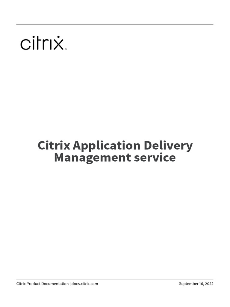Citrix Application Delivery Management Service | PDF | Citrix Systems ...