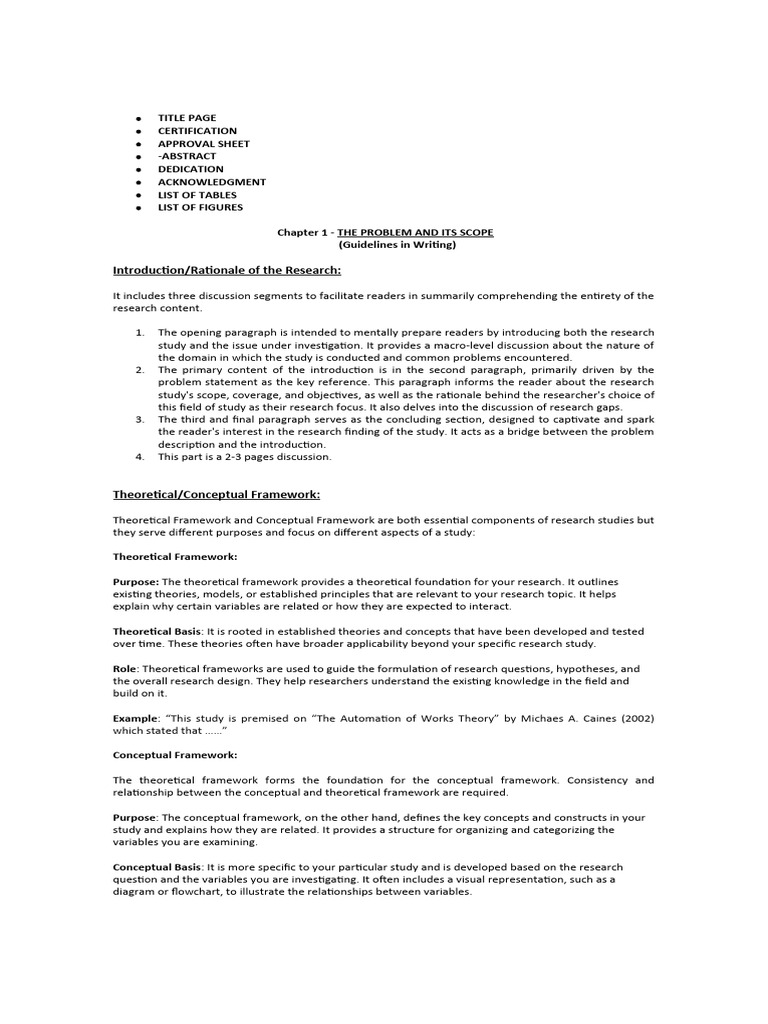 How To Write Chapter 1 | Download Free PDF | Conceptual Model | Theory