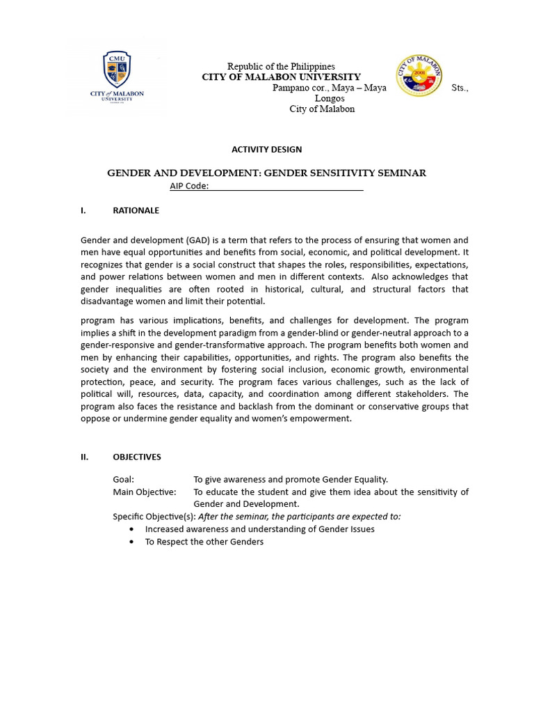 Project Proposal Draft | PDF | Gender And Development | Gender Studies