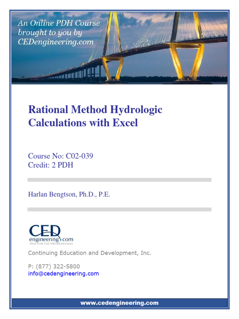Rational Method Excel Course | PDF | Drainage Basin | Surface Runoff