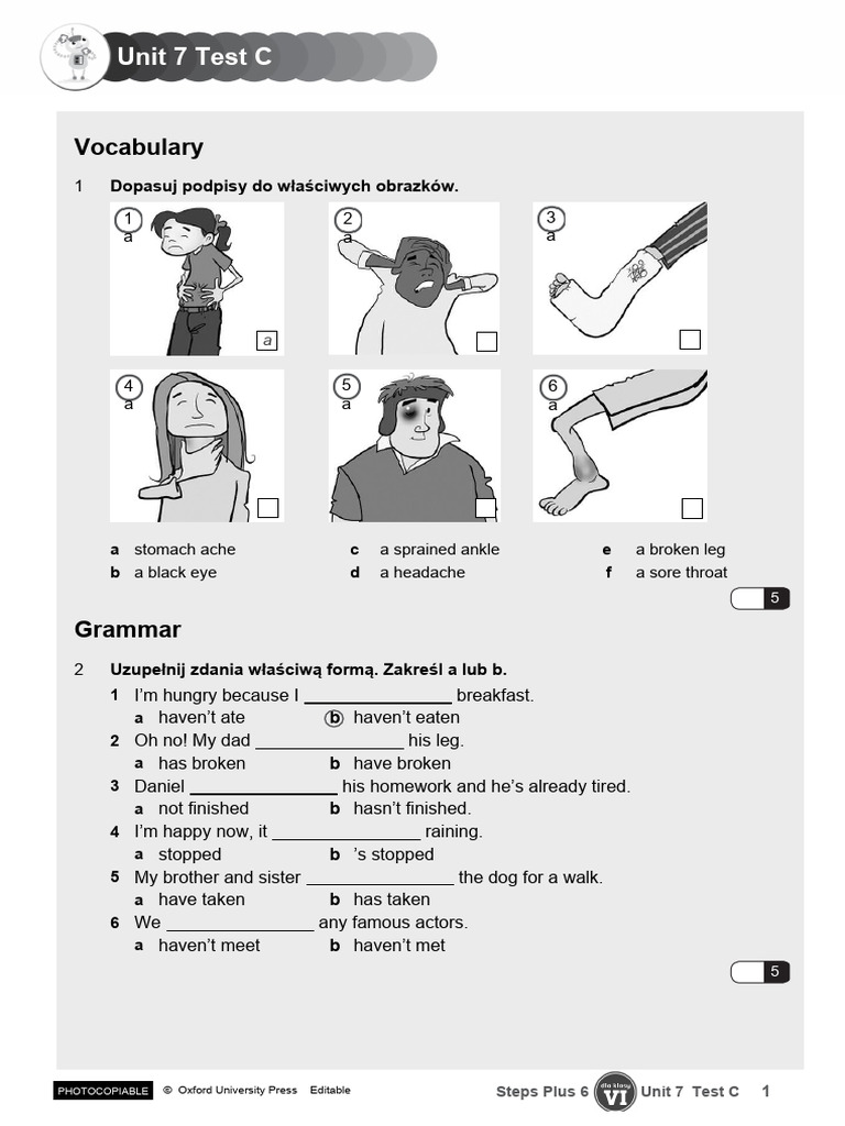 Steps Plus VI Test U7 C | PDF