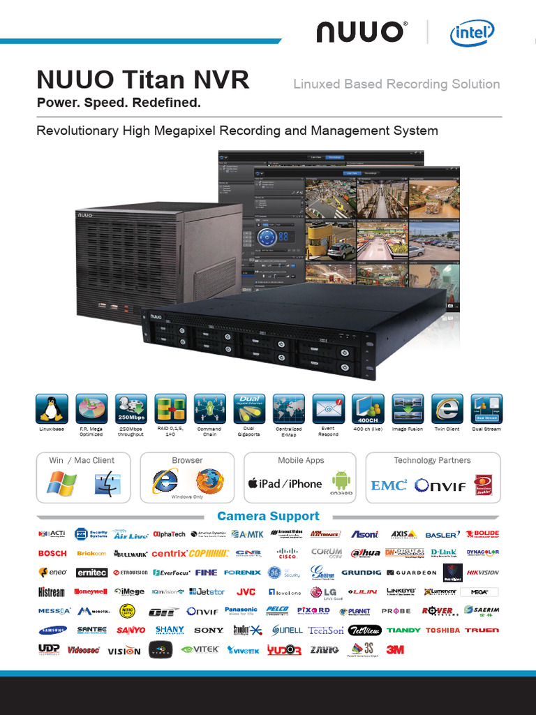 NUUO Titan NVR: High Megapixel Solution | PDF | Server (Computing) | 64 Bit Computing