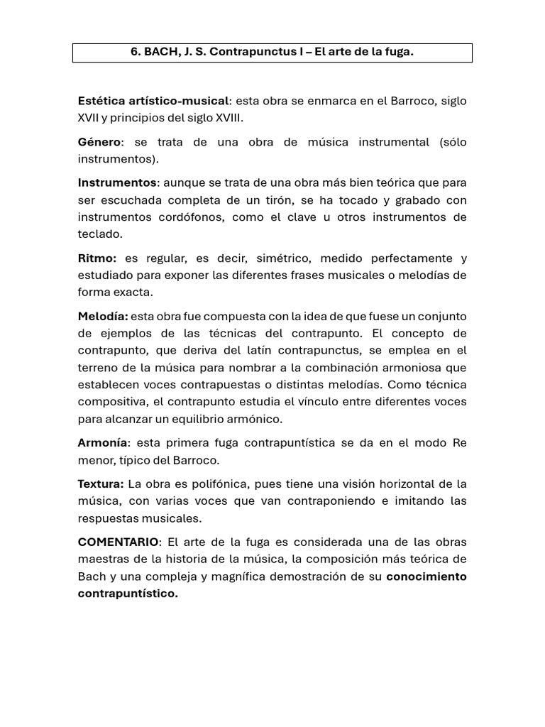 6.bach Contrapunto | PDF | Arte
