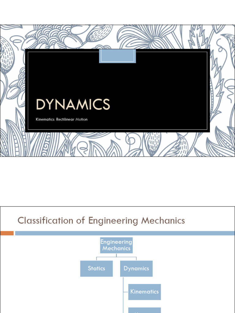 Dynamics 1 | PDF | Acceleration | Velocity