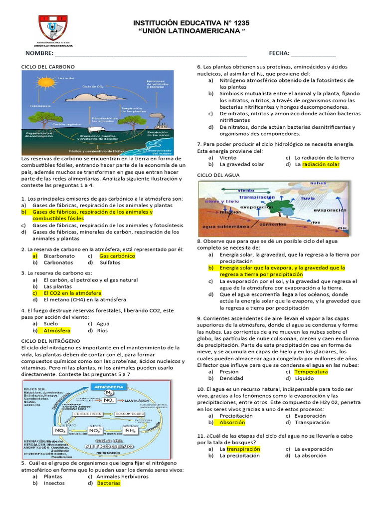 GUIA PROFESORA - Los-Ciclos-Biogeoquimicos | PDF | Agua | Precipitación