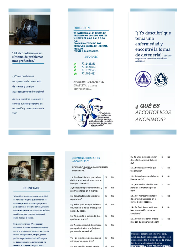 Información sobre Alcohólicos Anónimos | PDF