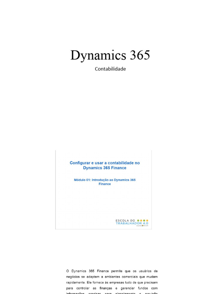 Configurar e Usar A Contabilidade No Dynamics 365 Finance | PDF ...
