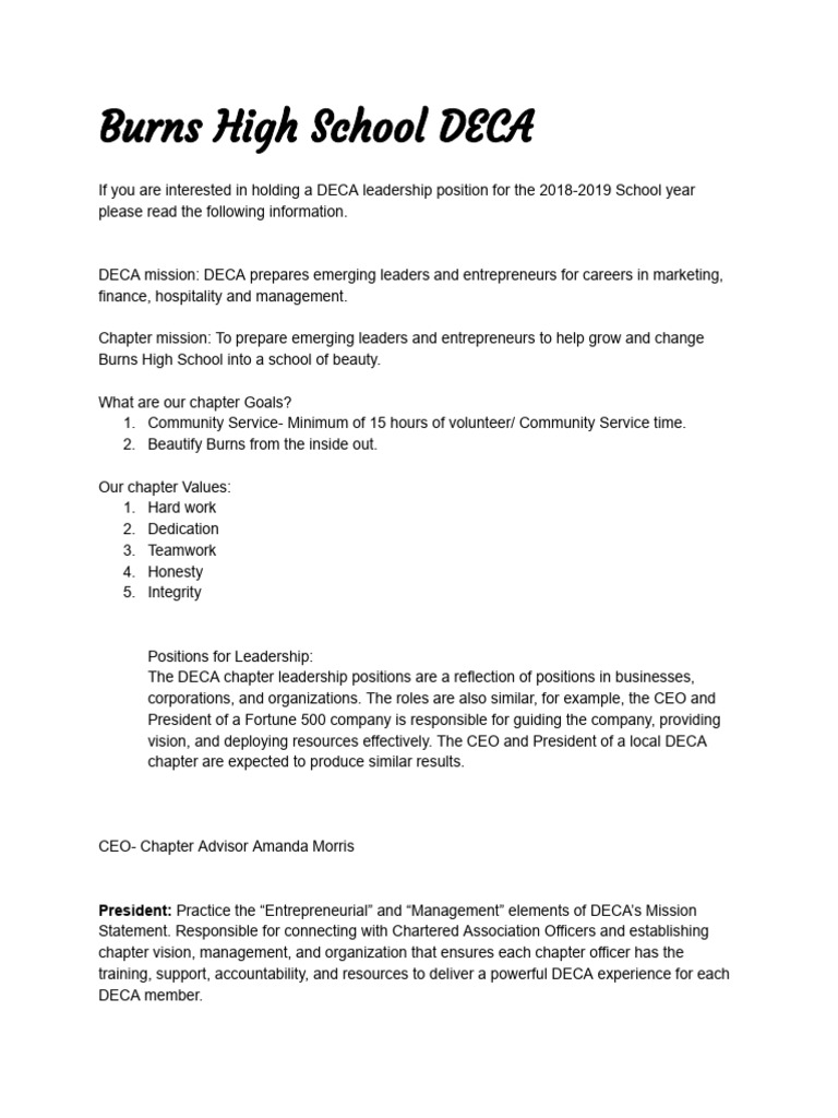 DECA | PDF | Entrepreneurship | Leadership