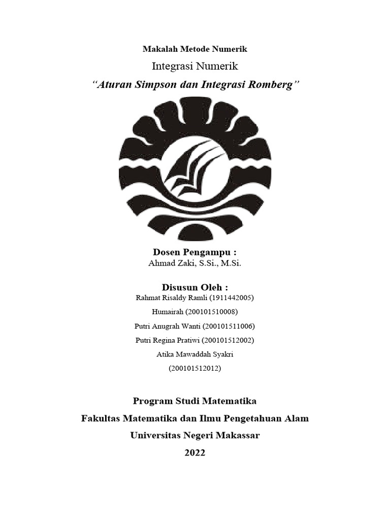 Group 6 Aturan Simpson Dan Integrasi Romberg | PDF | Metode & Bahan Ajar