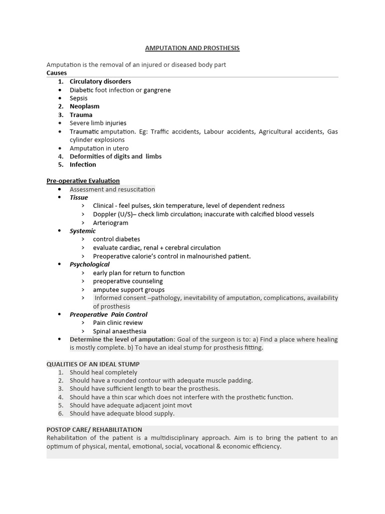 Amputation and Prosthesis | PDF | Prosthesis | Amputation