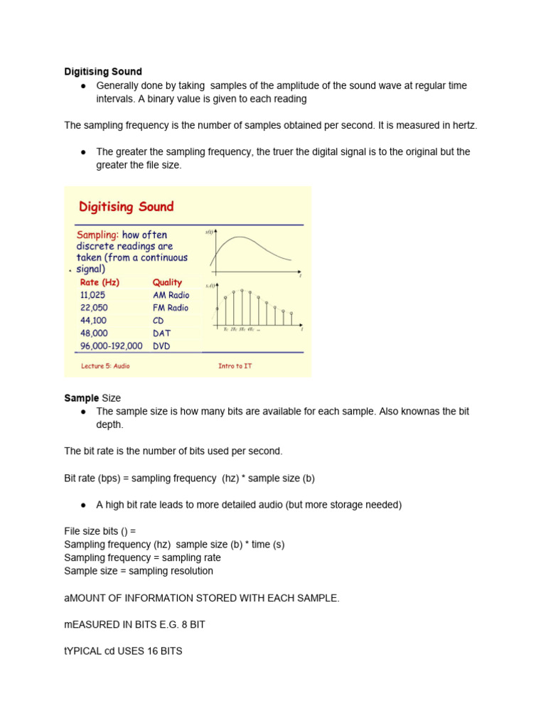 Understanding Digital Sound Sampling | PDF