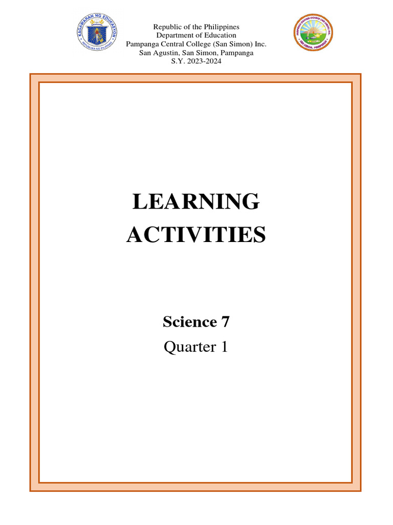 G7 Sci Q1 Learning Activities Download Free Pdf Mixture Chemical Elements 