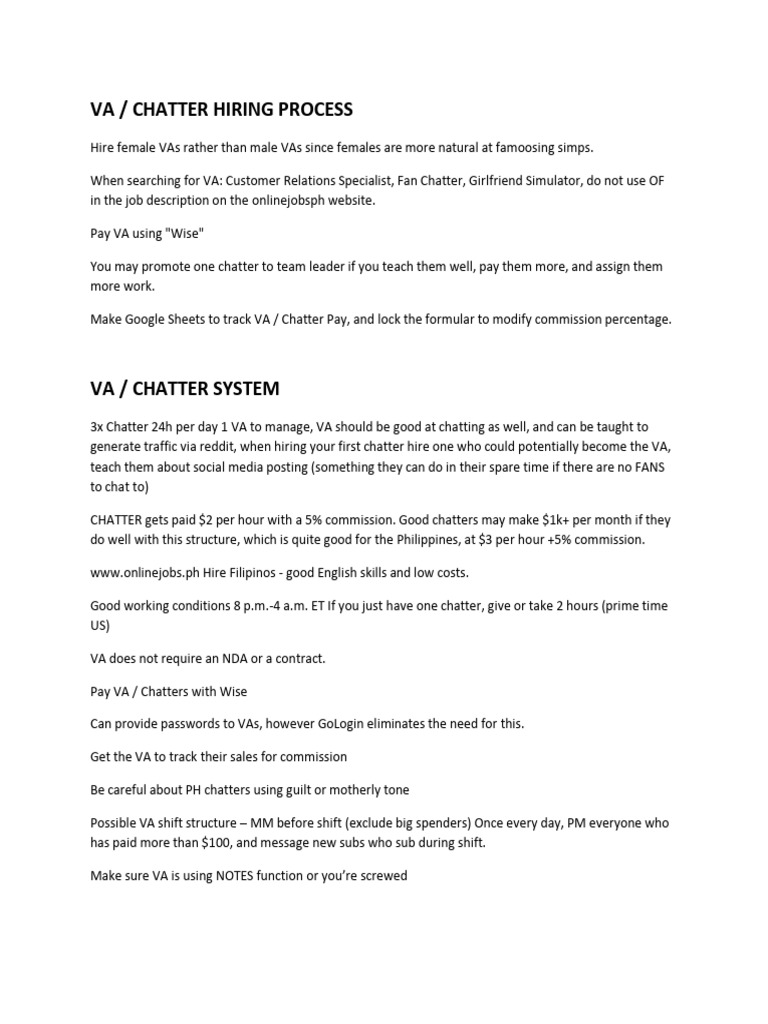 Va Chatter Hiring Process | PDF