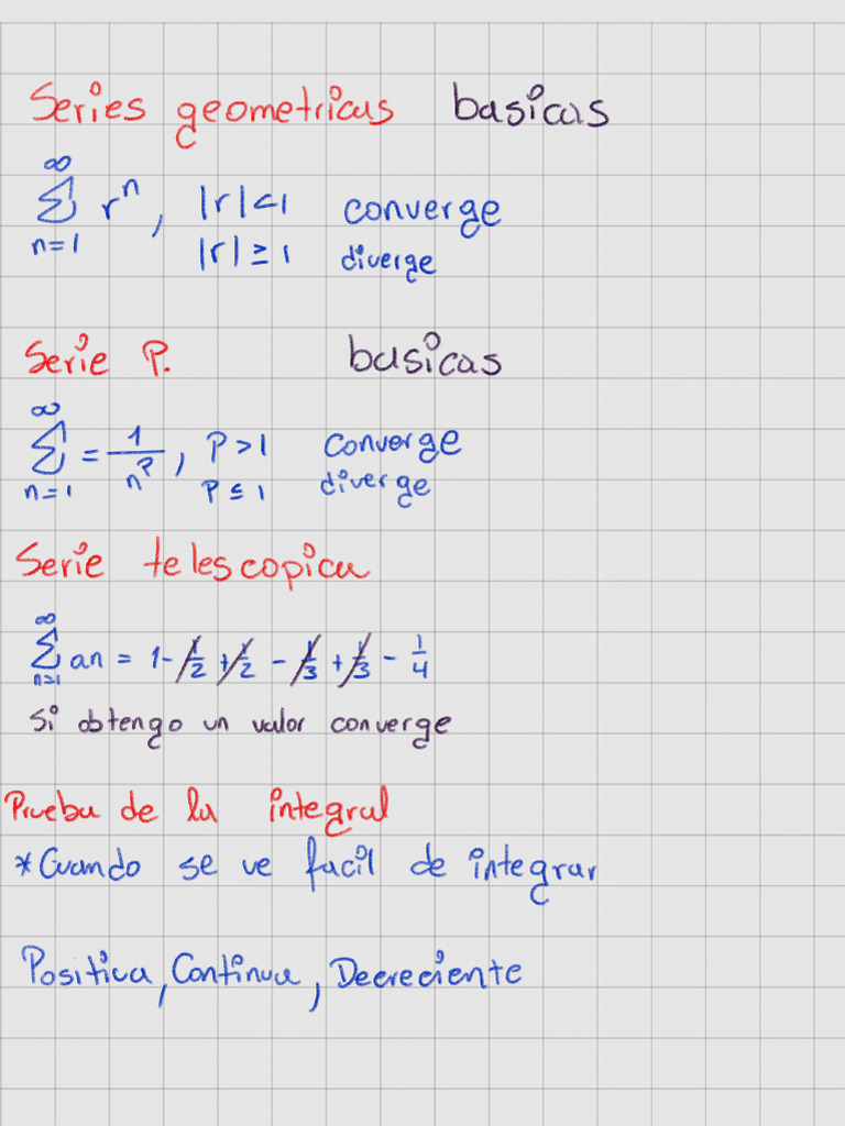 Formulario para Series de Calculo Integral Usfq | PDF