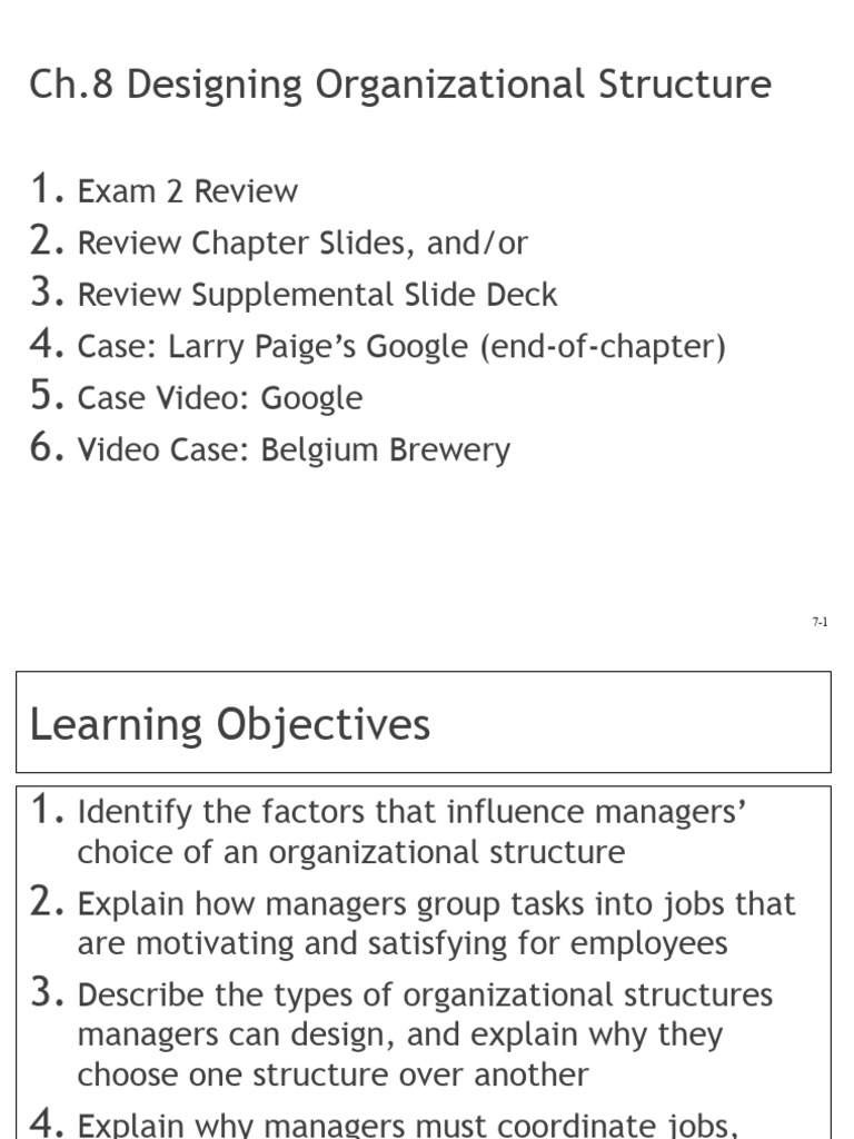 Ch.7 Designing Organizational Structure (Chapter Review Slides) | PDF ...