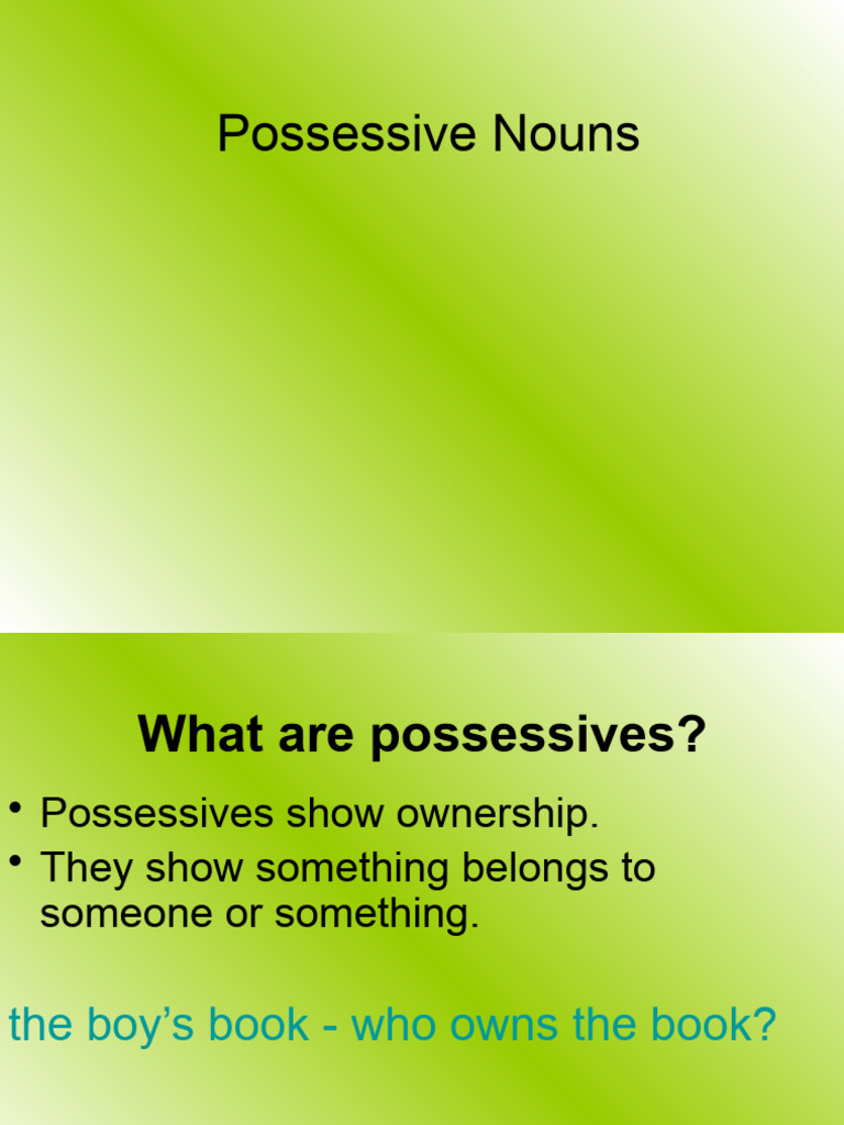 Plural Possessives | PDF | Plural | Grammatical Number