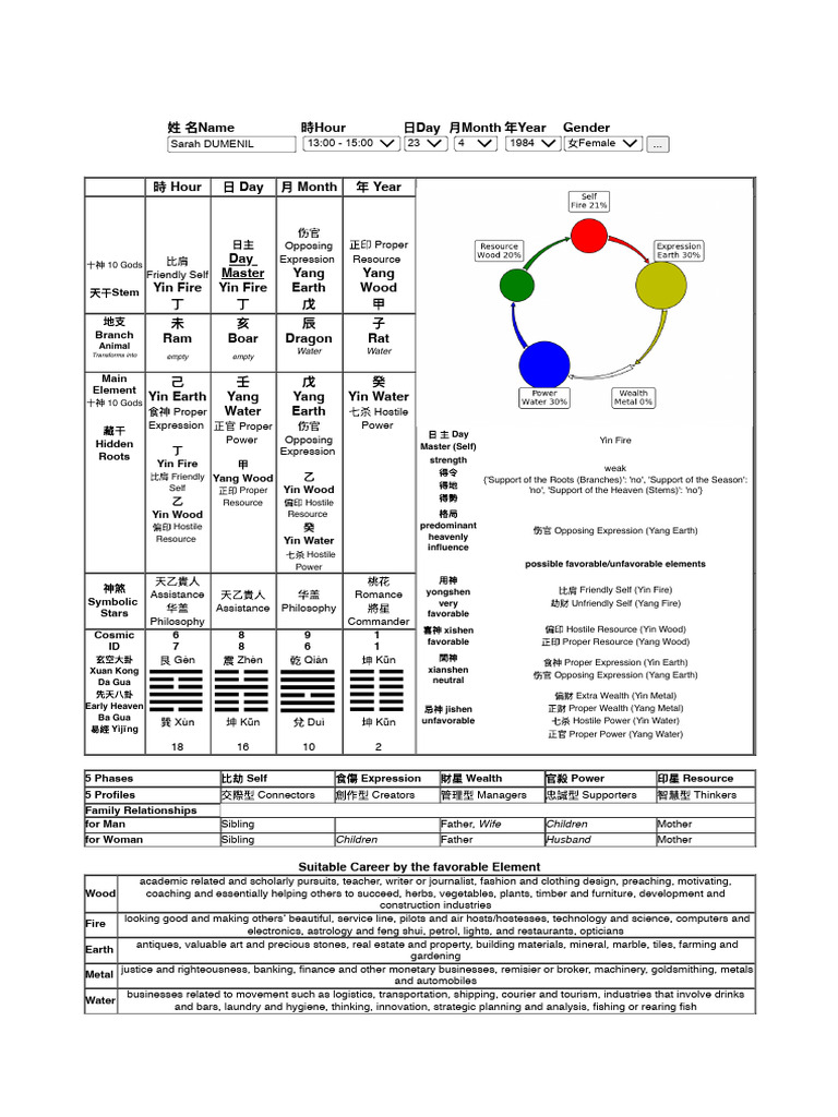 Yin Fire Day Master Analysis Guide | PDF | Yin And Yang | Qi