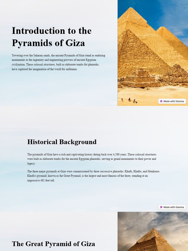 Introduction to the Pyramids of Giza | PDF | Egyptian Pyramids